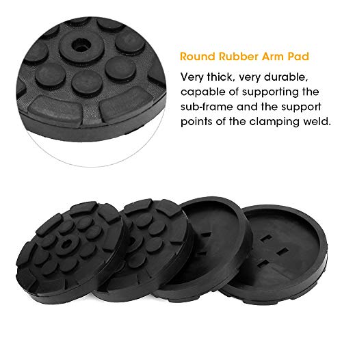 Car Auto Jacking Lift Pads, 4 Pcs Car Round Rubber Arm Pads Auto Jacking Lift Pads Weightlifter Accessories