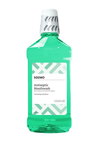 Amazon Brand - Solimo Antiseptic Mouthwash, Mint, 1 Liter, 33.8 fl oz (Pack of 1)