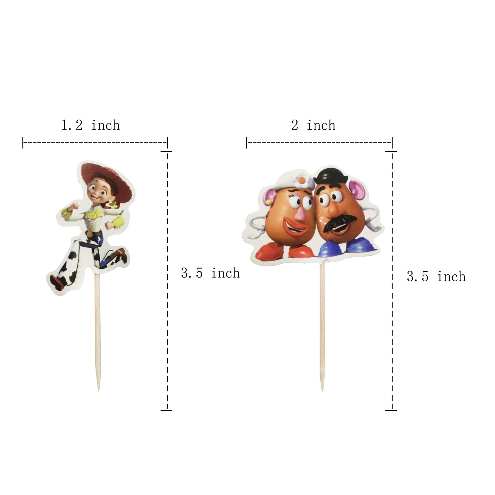 48PCS Sesame Elmo Inspired Cupcake Topper for Sesame Street Theme Birthday Party Cake Decoration