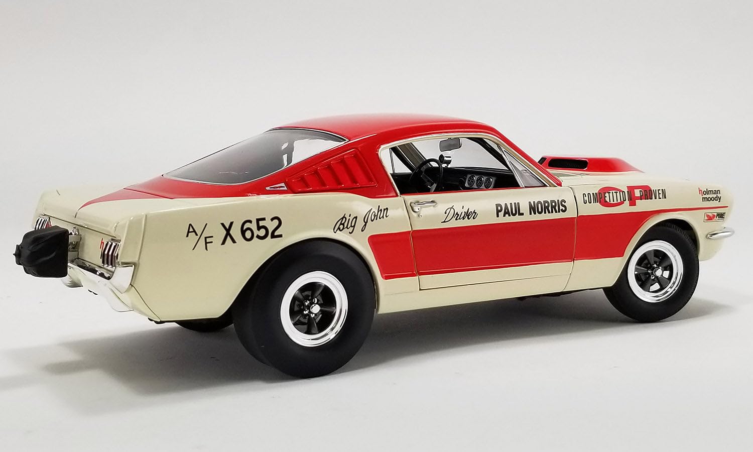 1965 A/FX Red and Cream Holman Moody Limited Edition to 636 Pieces Worldwide 1/18 Diecast Model Car by Acme A1801855