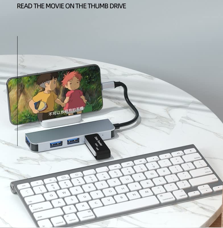4 in 1 Type-C to 4USB Smart Dock Compatibility 1*USB 3.0 3*USB2.0 Aluminum Alloy Enclosure