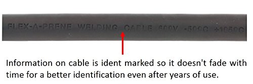 3/0 Gauge AWG - Flex-A-PreneĀ® - Welding/Battery Cable - Black - 600 V - Made in USA (25 FEET)