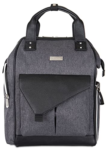 Baby Brezza Lucia Baby Diaper Bag Backpack and Tote β Carry How You Choose β Spacious but Compact Design with 12 Pockets and Slide Out Diaper Caddy, Graphite