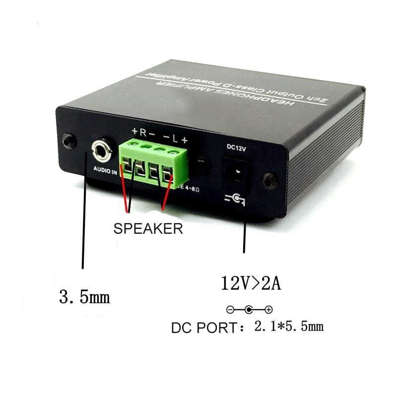 1PC Digital Hi-Fi Stereo Audio Mini Headphone Amplifier 2ch Output Class-D power amplifier with adapter cable