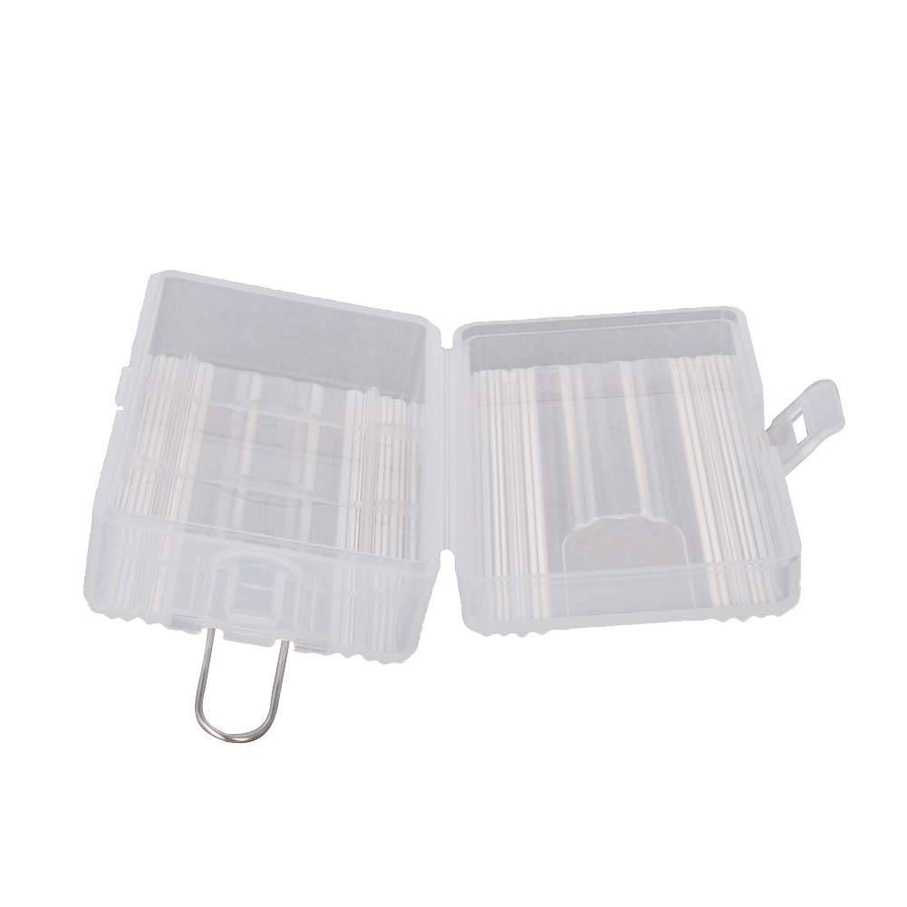 Heyiarbeit Battery Storage Case Holder Box for 2 18650 Batteries or 4 RCR123/16340 Batteries, Clear Color (5 Pack)