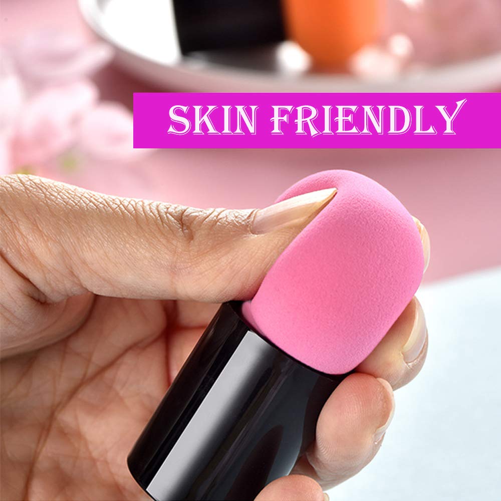 BESTLA 3pcs Powder Puff Mushroom Makeup Sponge Blender Puff With Handles and 3 Holder Cases Cosmetic Facial Face