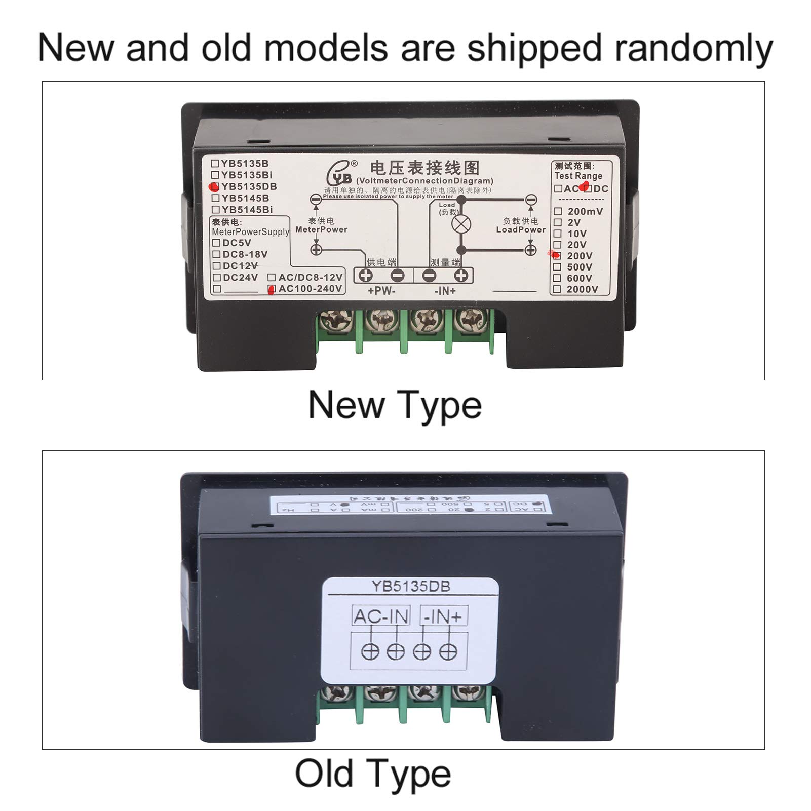 Mxzzand DC AC100-240V Professional Voltage Meter Digital Voltmeter LCD Display for Office for Home(DC 0-200V)
