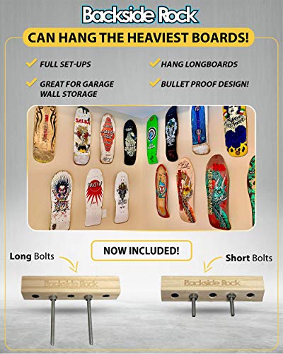 LN Backside Rock Skateboard Hooks | Premium Wall Hanger Setup | Skate Holder Rack Display | Vertical and Horizontal Hook | Deck and Full Setup for Heavy Duty Quality. (01)