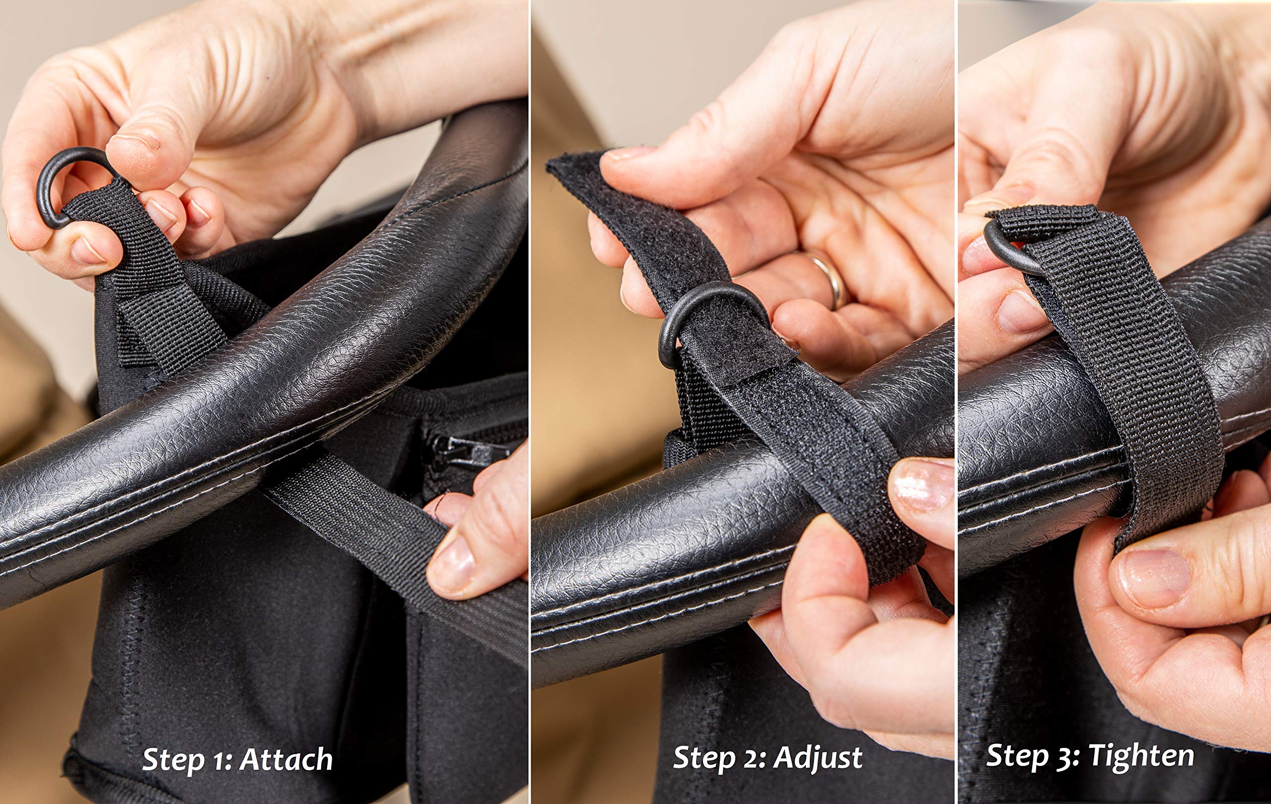 Universal Stroller Organizer Chevron - Non-Slip Stroller Caddy with Cup Holders and Pockets | Sleek Design Stroller Accessory | Fits Most Strollers, incl Jogging Strollers, Travel Systems and Wagons