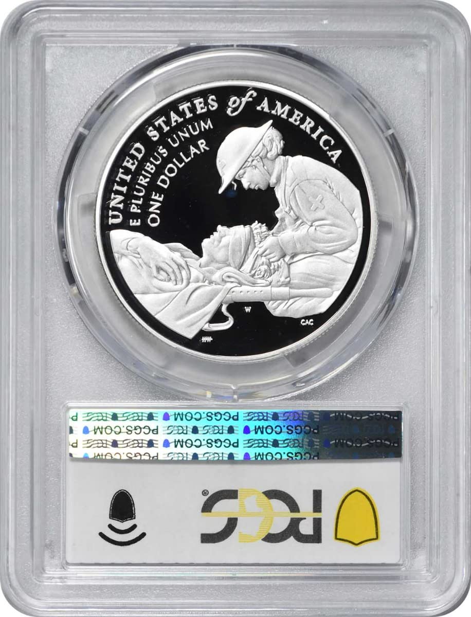 2022 W National Purple Heart Hall of Honor Colorized Commemorative Silver Dollar PCGS PR69DCAM