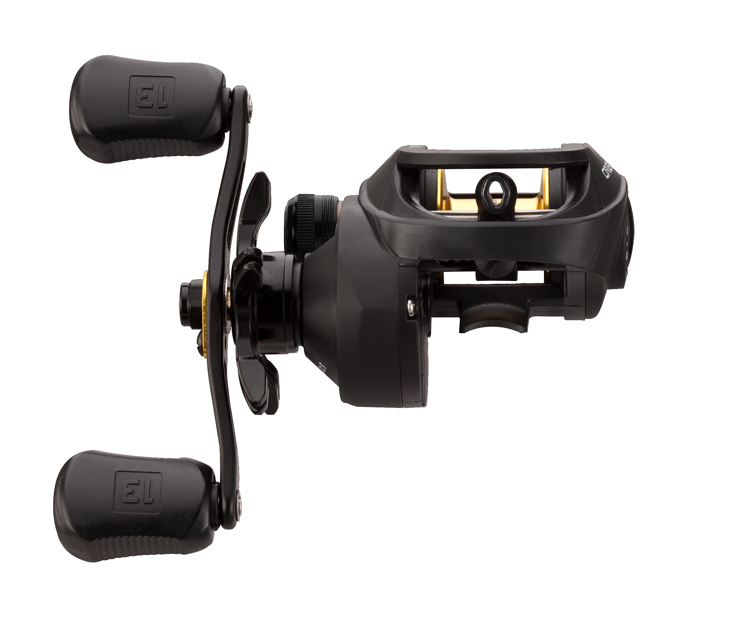 13 FISHING - Origin R1 Baitcast Reel - 8.1:1 Gear Ratio - Right Hand Retrieve (100 Size) (Fresh) - OR1-8.1-RH,Black/Gold