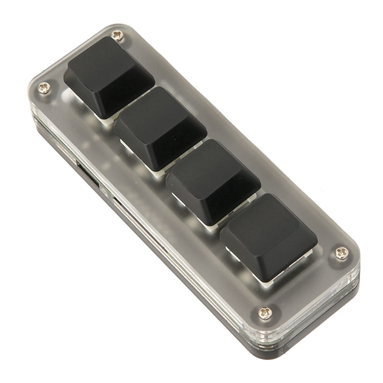 4 Keys Macro Programmable Keyboard, Acrylic RGB Backlight Gaming Keypad, DIY One Handed Mechanical Macro Pad 4Keys Keyboard for Winws Computer