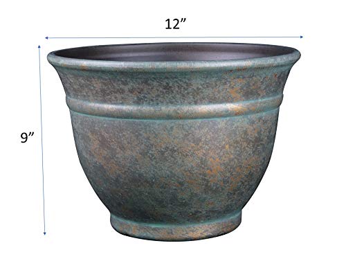 Classic Home & Garden 10512D-377R 12" Alena Planter, Weathered Copper