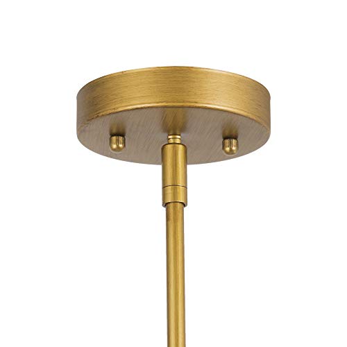LOG BARN Gold Chandelier, Brass Chandelier for Dining Room, Gold Light Fixtures for Sitting Room, Bedroom, 6-Light, 22.5β Dia