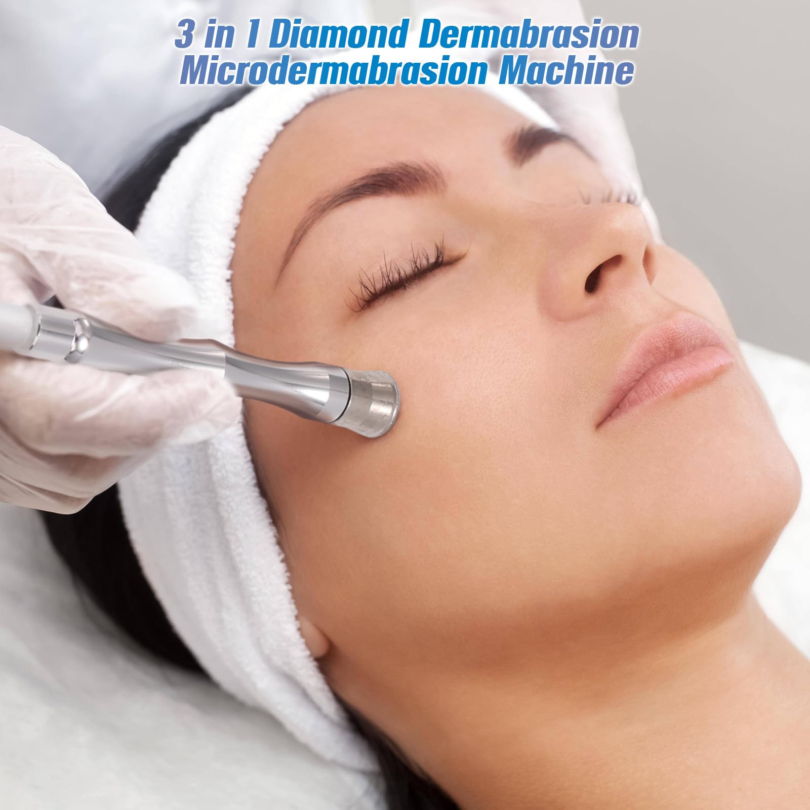 3 in 1 Diamond Microdermabrasion Machine, TopDirect Facial Skin Care Salon Equipment w/Vacuum & Spray (Strong Suction Power: 65-68cmhg)