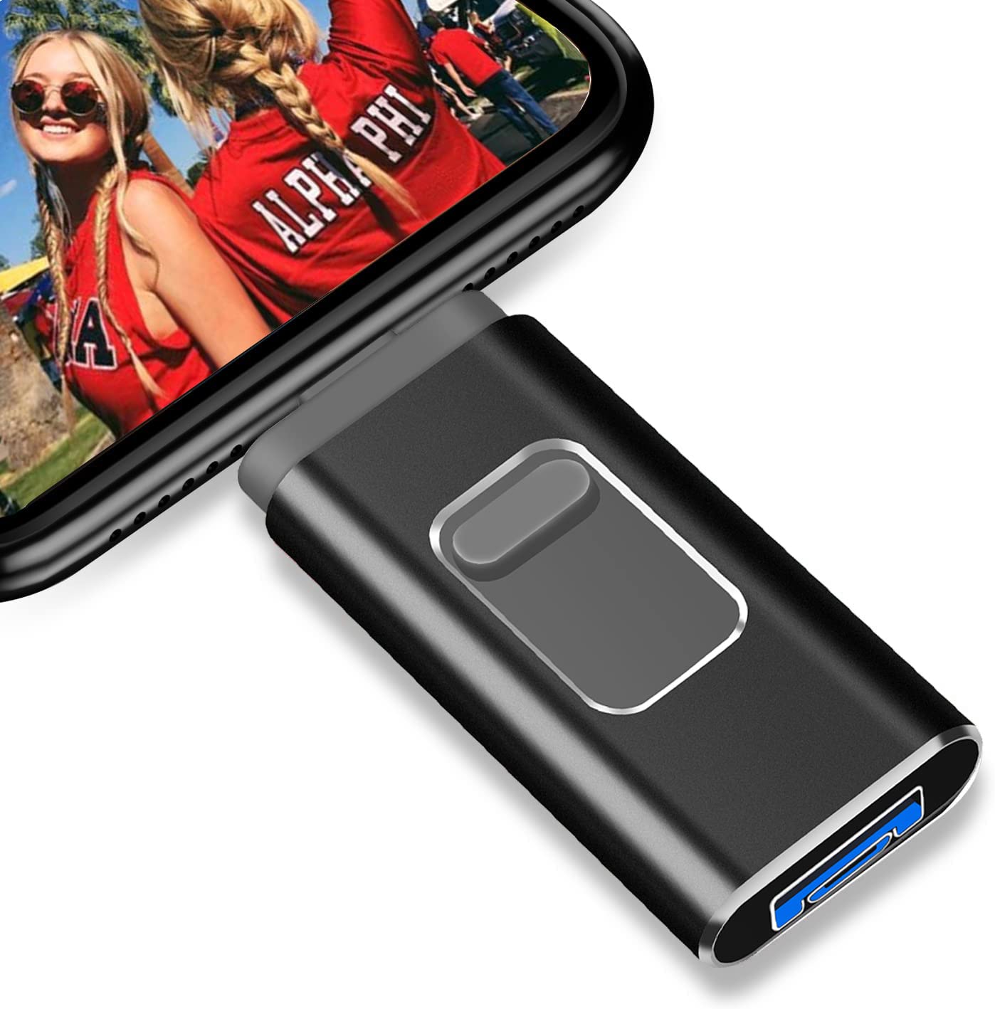 256GB Flash Drives,Tersanhong USB Pendrive for Phones,USB3.0 Memory Stick External Storage Drive Stick 1OS Systerm Thumb Drive for MacBook pro/1OS Phones/Pad/Android Phones and PC(Black