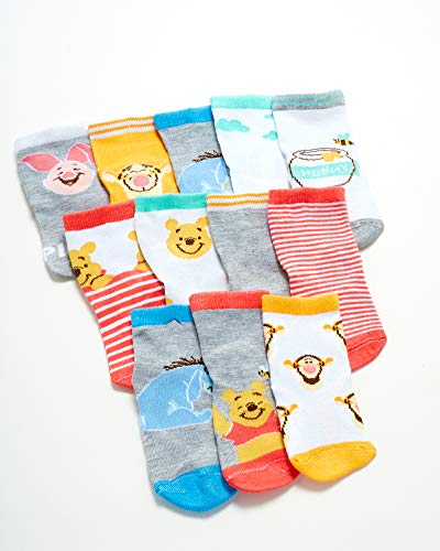 Disney Baby Boys Socks - 12 Pack Soft Newborn Baby Socks Character Prints - Cute Newborn and Infant Socks (0-24M), Size 0-6 Months, Winnie the Pooh
