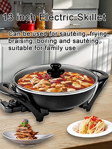 13 Inch Nonstick Electric Skillet - for Roast Fry Steam