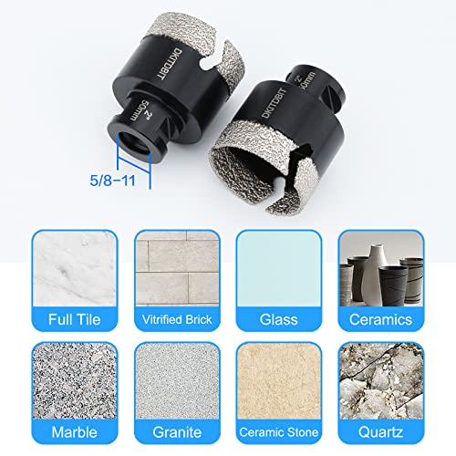 2inch Dry Diamond Hole Saw, 50mm Diamond Drill Bit for Porcelain Granite Tiles Brick Concrete Work with Angle Grinders & Electric Drills