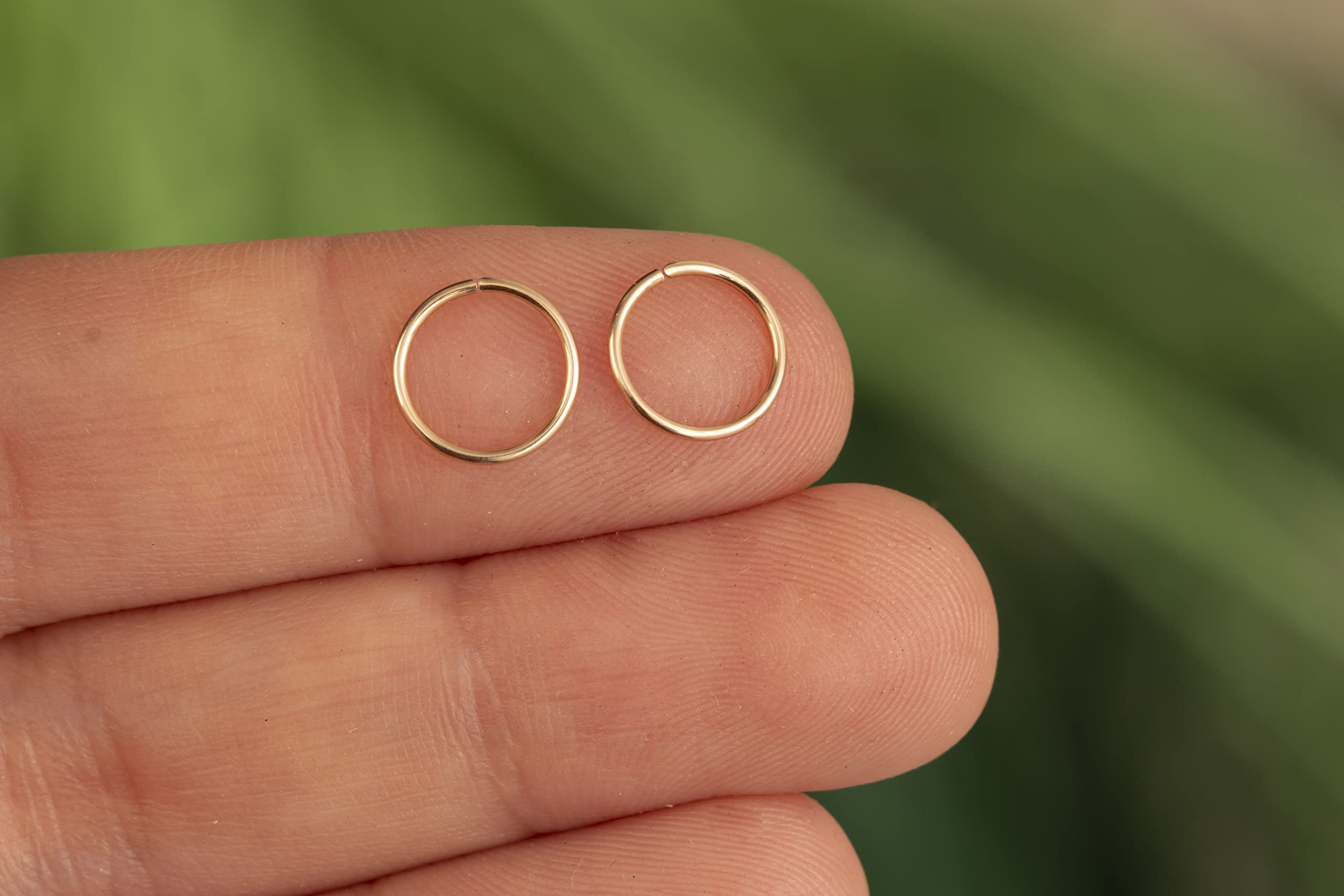 14K Gold Filled Small Hoop Earrings for Cartilage Nose, Tiny Thin 7mm Piercing Hoop Ring 22 Gauge (Gold, 7mm 22 gauge / 1 pair)
