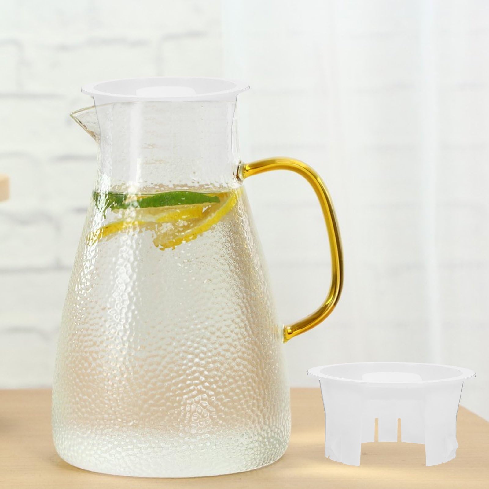2Pcs White Glass Water Pitcher Lids Food Grade Plastic Anti-Dust Splash Resistant Stoppers Covers for Beverage Carafe Glass Pouring Pitcher One Size,Beverage Serveware,Jugs