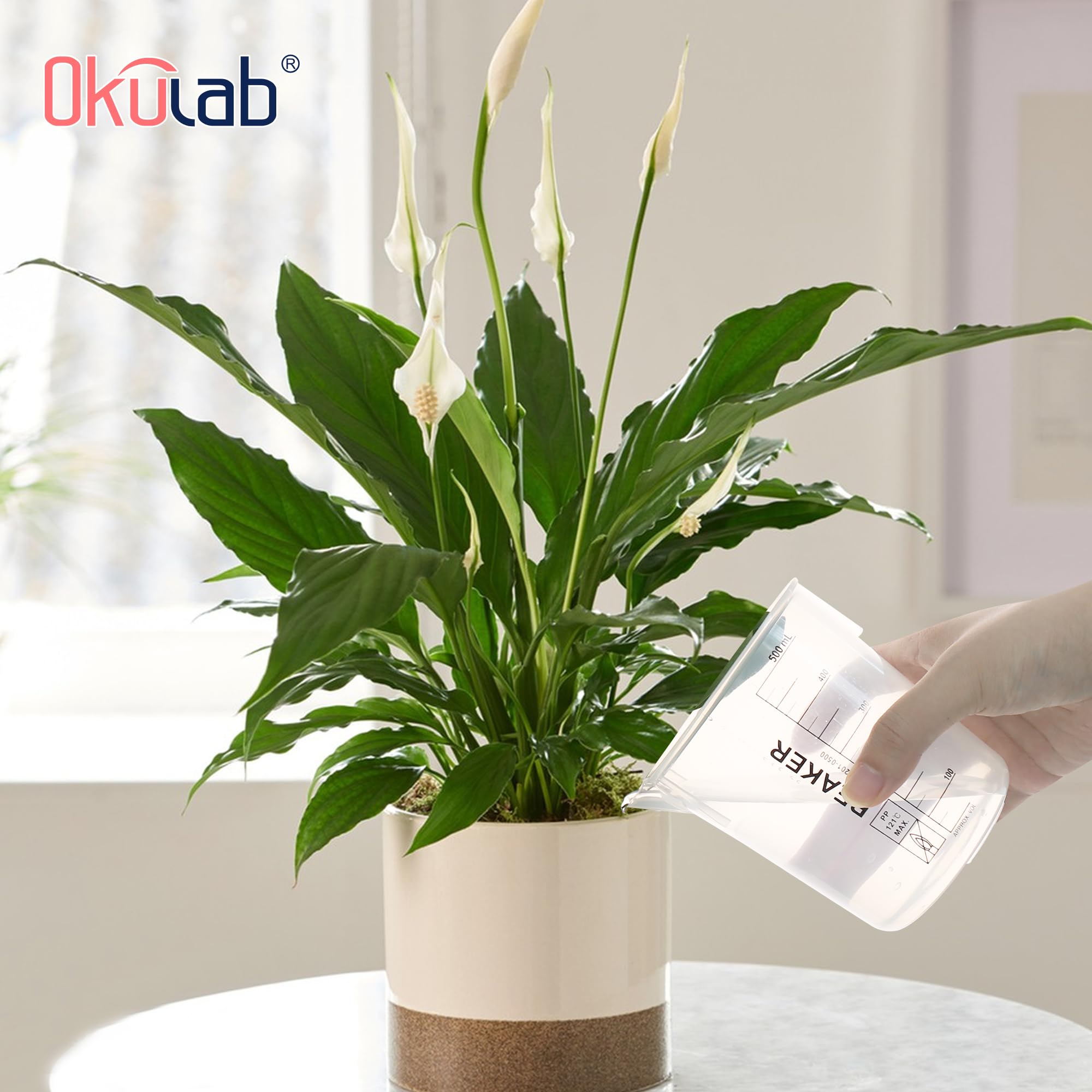 3 Pcs Plastic Beaker Set, 3pcs of 1000ml(33.8oz) Black Graduated Beakers, Lab Beakers Plastic Measuring Cup with Dump Spout and Stacked Side Ribs, Suitable for Mixing and Measuring, BKLP1000A3