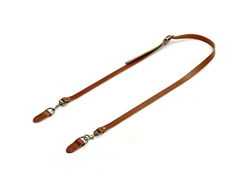 44" ~ 47.7" byhands Genuine Leather Adjustable Crossbody Bag Strap with Leather Tab, Tan (40-1150)