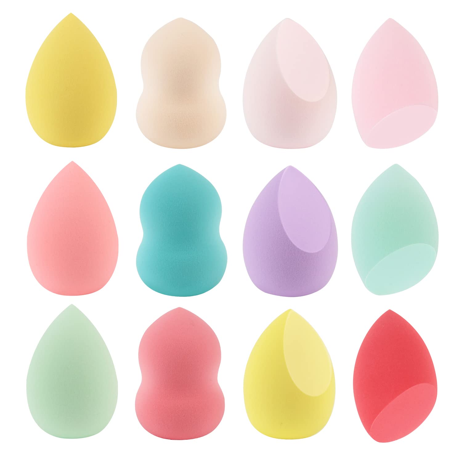 12PC Makeup Sponge Beauty Blender: WUZUN Make Up Sponges Set For Face Dry & Wet Use For Powder, Cream Or Liquid Application