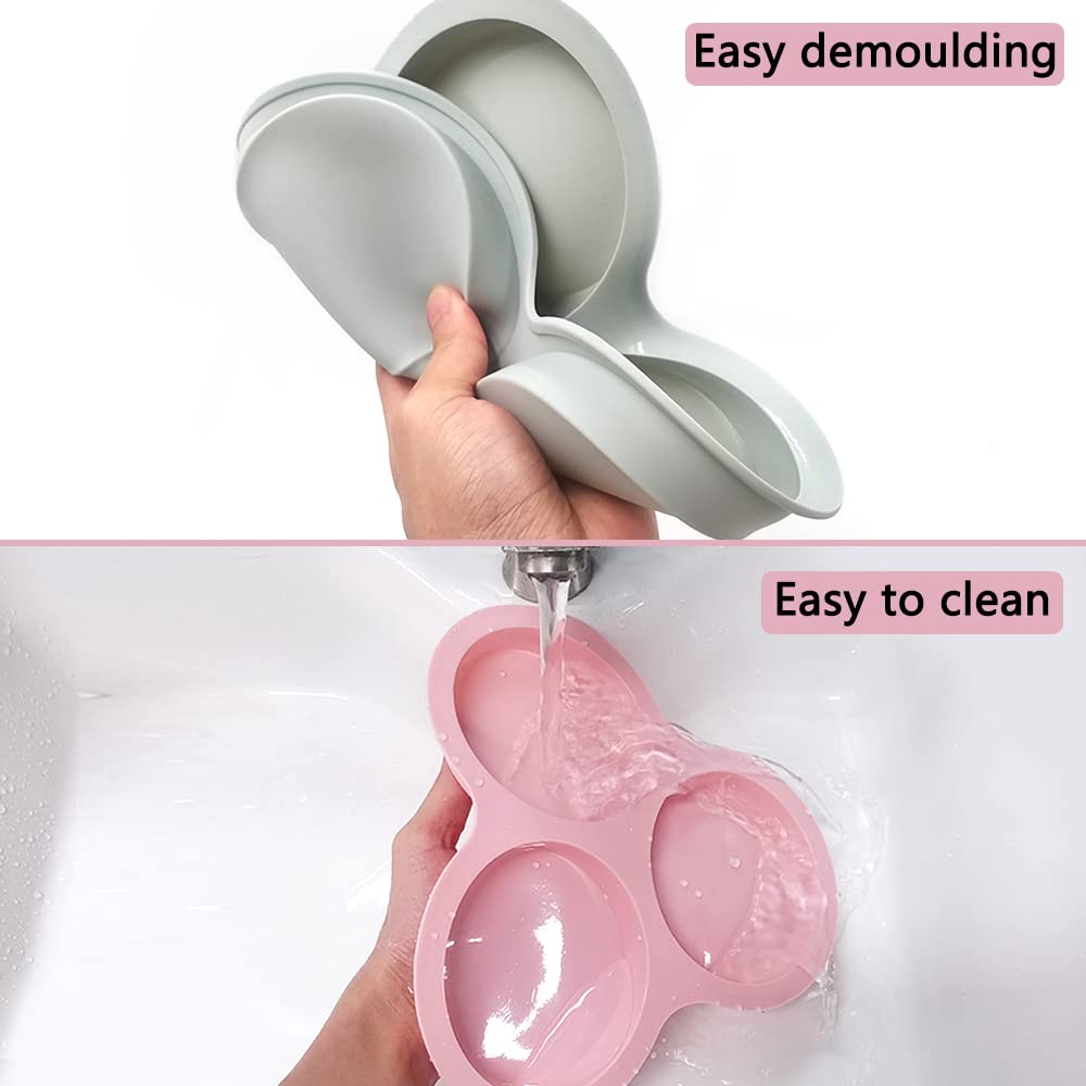 3 Pcs Silicone Air Fryer Egg Mold,AIFUDA Nonstick Air Fryer Baking Pan 3 Cavity Silicone Muffin Pans for Baking,Air Fryer Accessories for Air Fryers Above 6QT(Three colors)