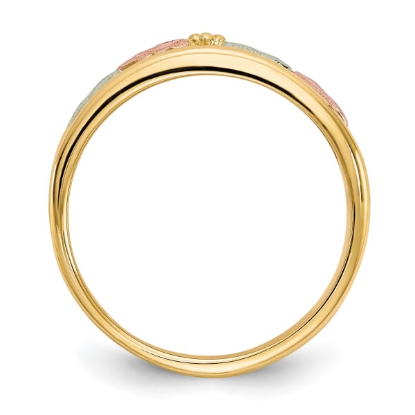 10K Tri Color Black Hills Gold Flower Ring Size 7