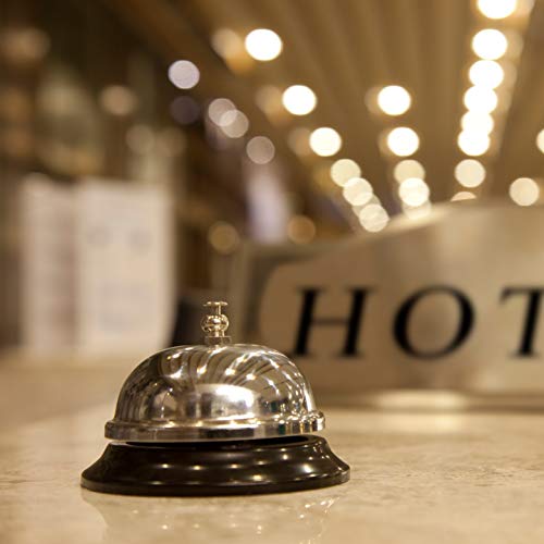 Call Bell Chrome Finish. Hand front desk ringing bell service hotel, counter, school teacher classroom, restaurant, reception, Hospitals, warehouse, office, dinner, kitchen, elderly ring. 3.38"/Silver