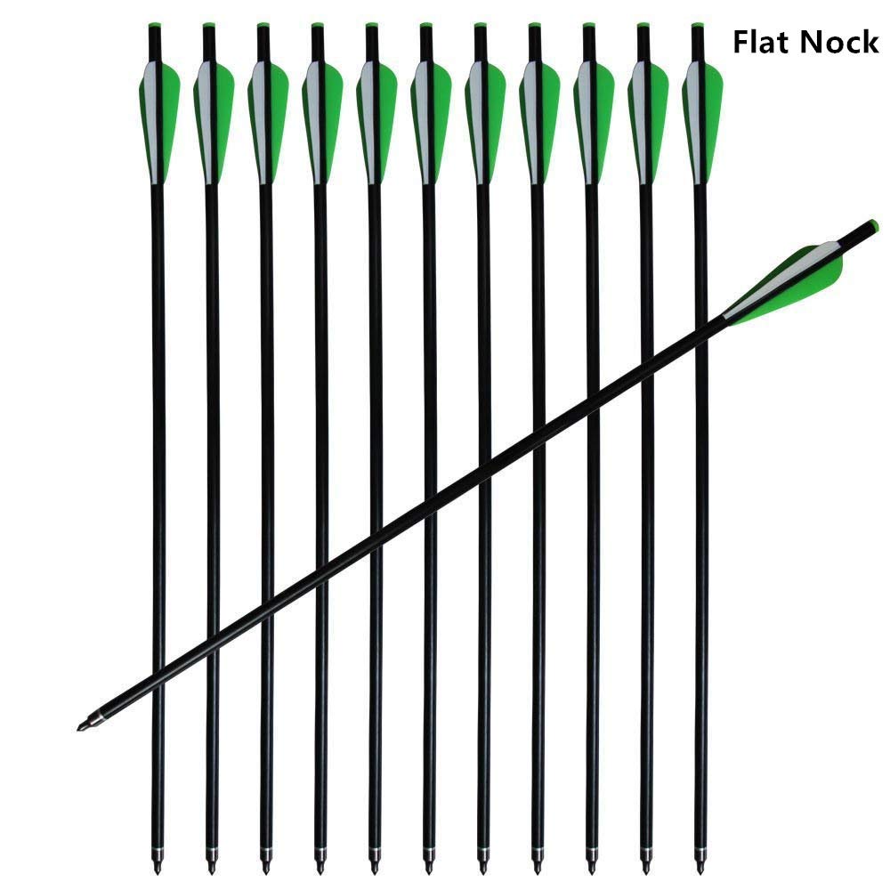 12Pcs 17" Fiberglass Crossbow Bolts Arrows with Replaceable Screw-in Broadhead Flat Nocks for Archery Hunting Target Practice