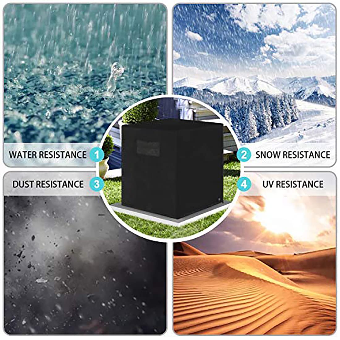 Air Conditioner Cover for Outside,210D Durable Waterproof Windproof and Snowproof Design, Central AC Unit Covers for Outdoor Protection(32X32X36 Inch)