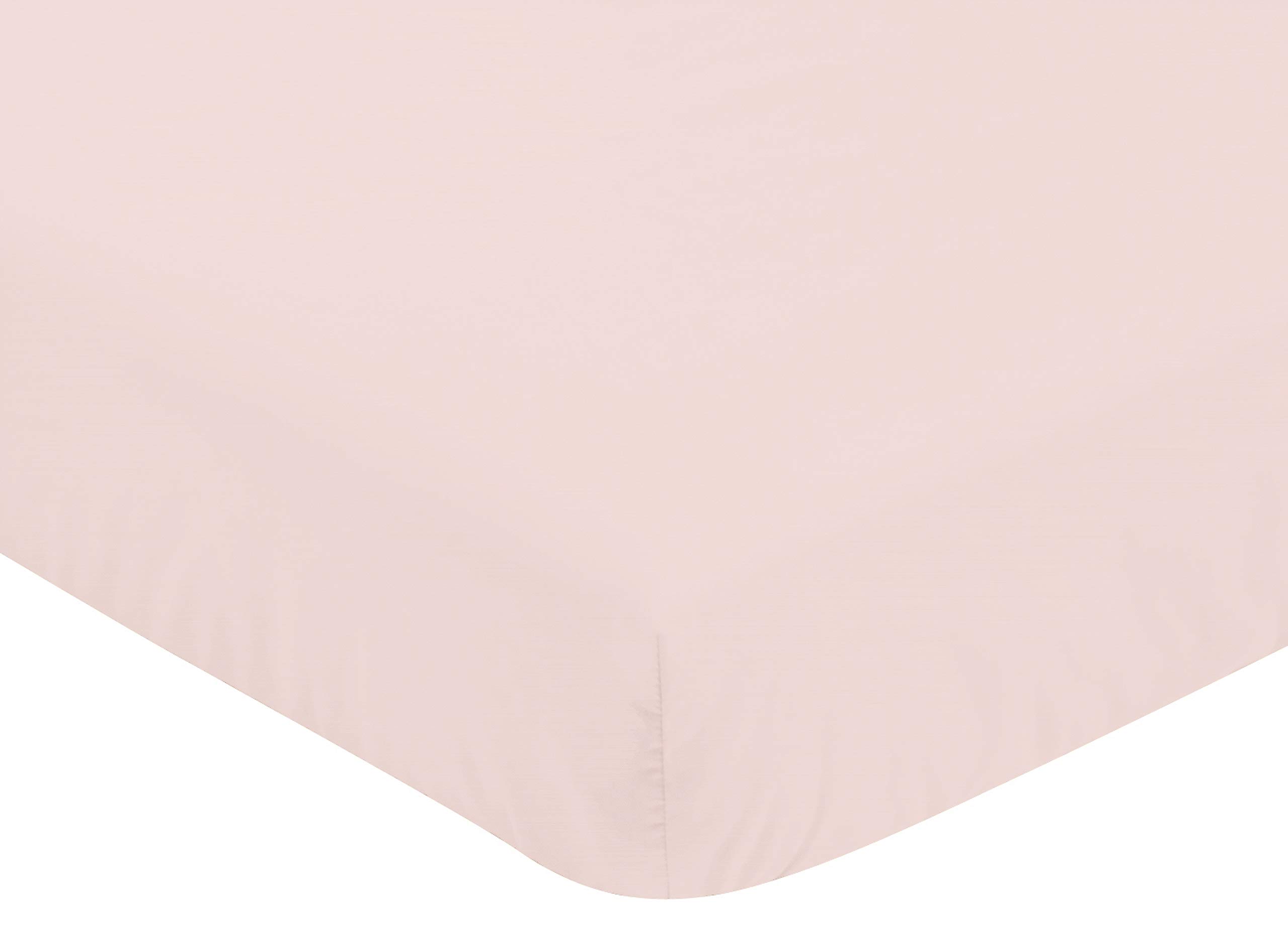 Sweet Jojo Designs Blush Pink Girl Fitted Crib Sheet Baby or Toddler Bed Nursery - Solid Color Cotton for Boho Desert Sun Mountain Collection