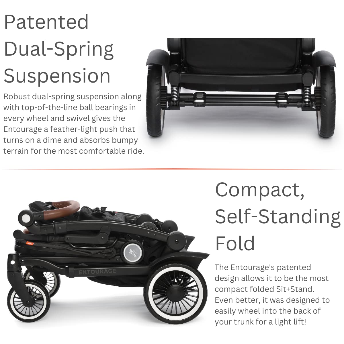Austlen Entourage 2.0 Sit and Stand Stroller in Navy (Also Available in Black)