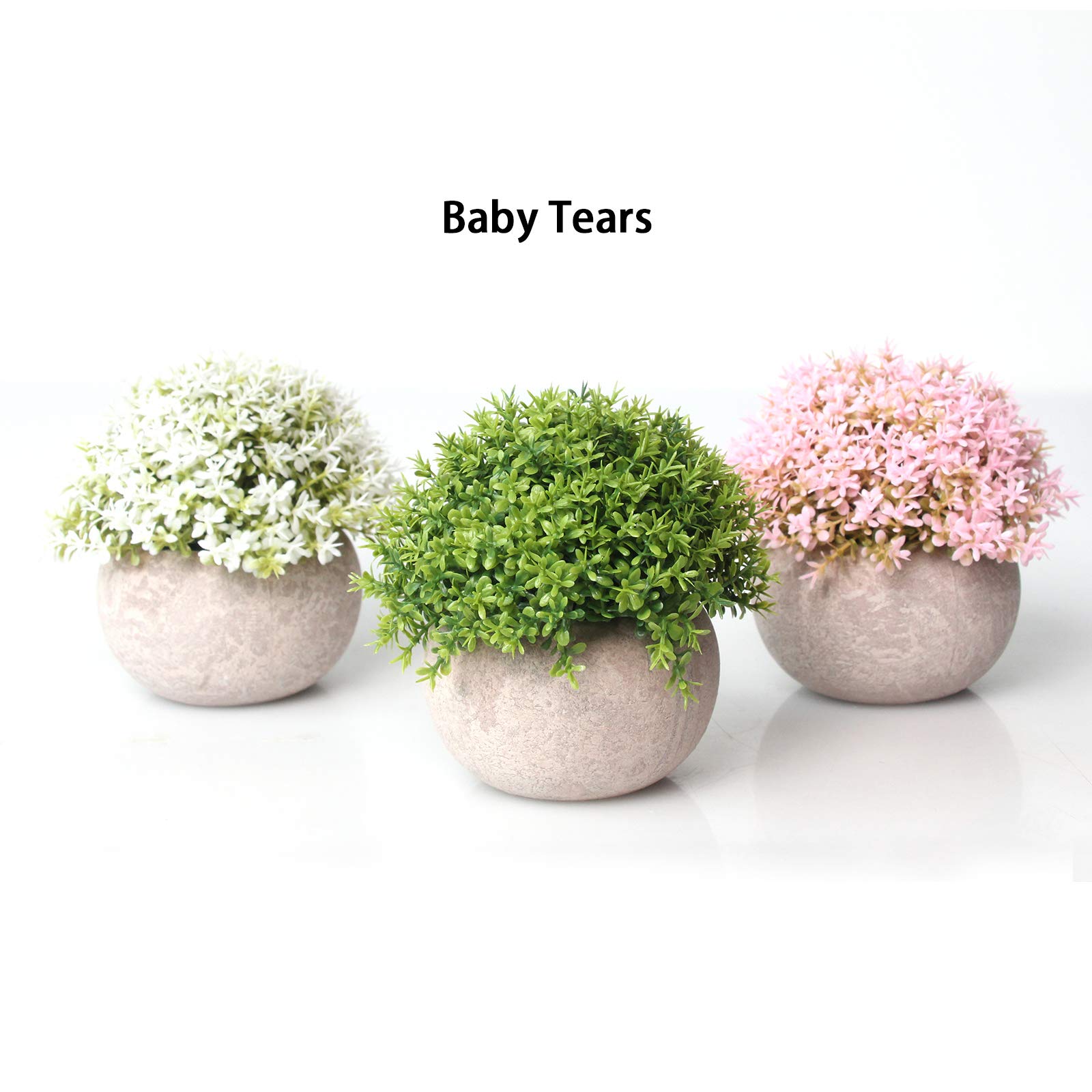 Artificial Plants,Fake Flowers Fake Plants Room Decor Artificial Green Fake Plant Artificial Plants in Pots for Home Decor Indoor ,Garden Office Wall Decoration Artificial Fake Flowers 3pcs (01)