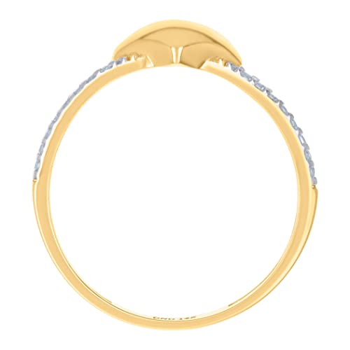 14k Two tone Gold Womens CZ Cubic Zirconia Simulated Diamond Love Heart Ring Measures 7.2mm Long Jewelry for Women