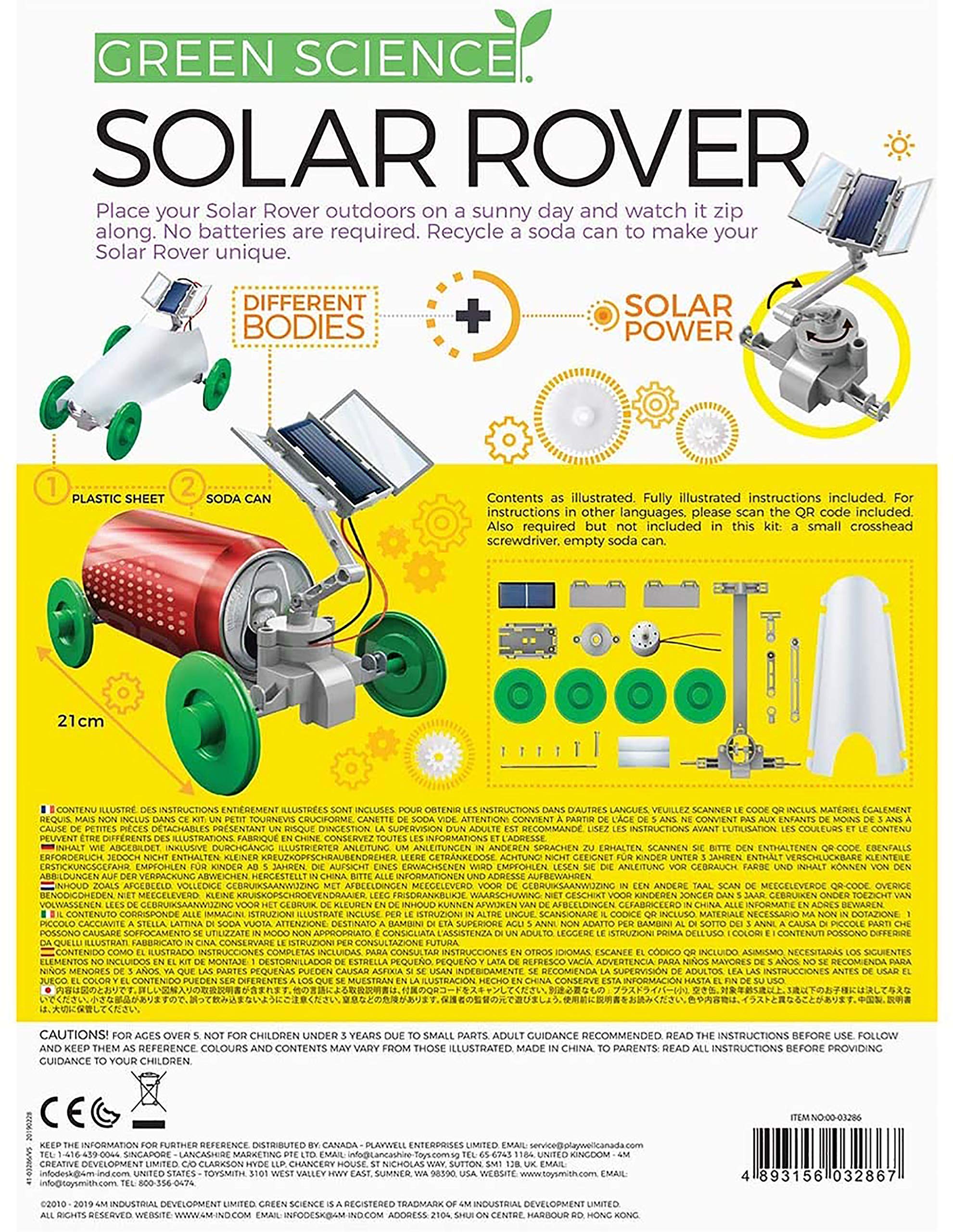 4M Green Science Solar Rover, DIY STEAM Powered Kids Science Kit, Boys & Girls Ages 5+