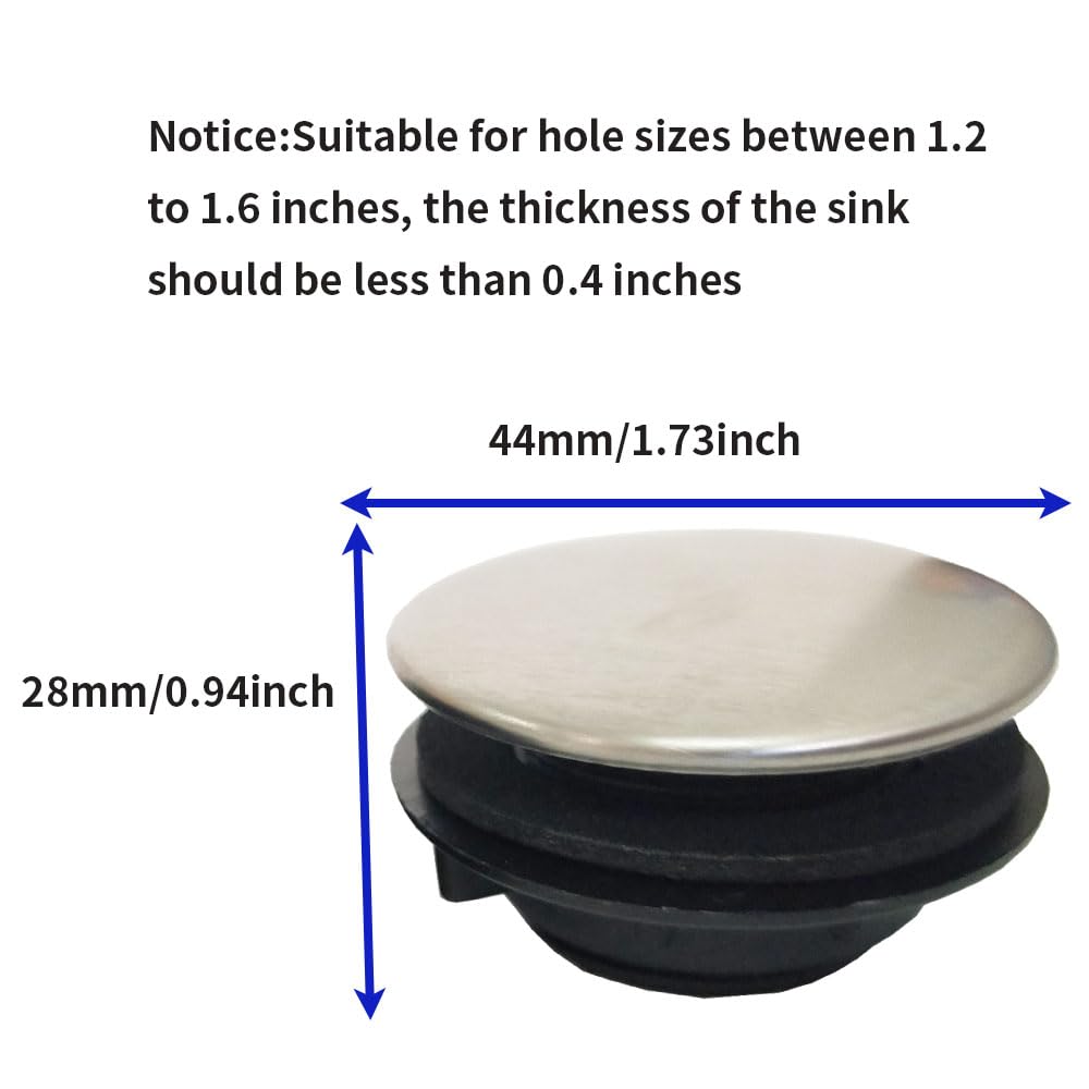 3 Pieces Brushed Stainless Steel Kitchen Faucet Hole Cover Sink Tap Hole Cover Soap Dispenser Cover(1.1 to 1.6 Inch in Diameter)