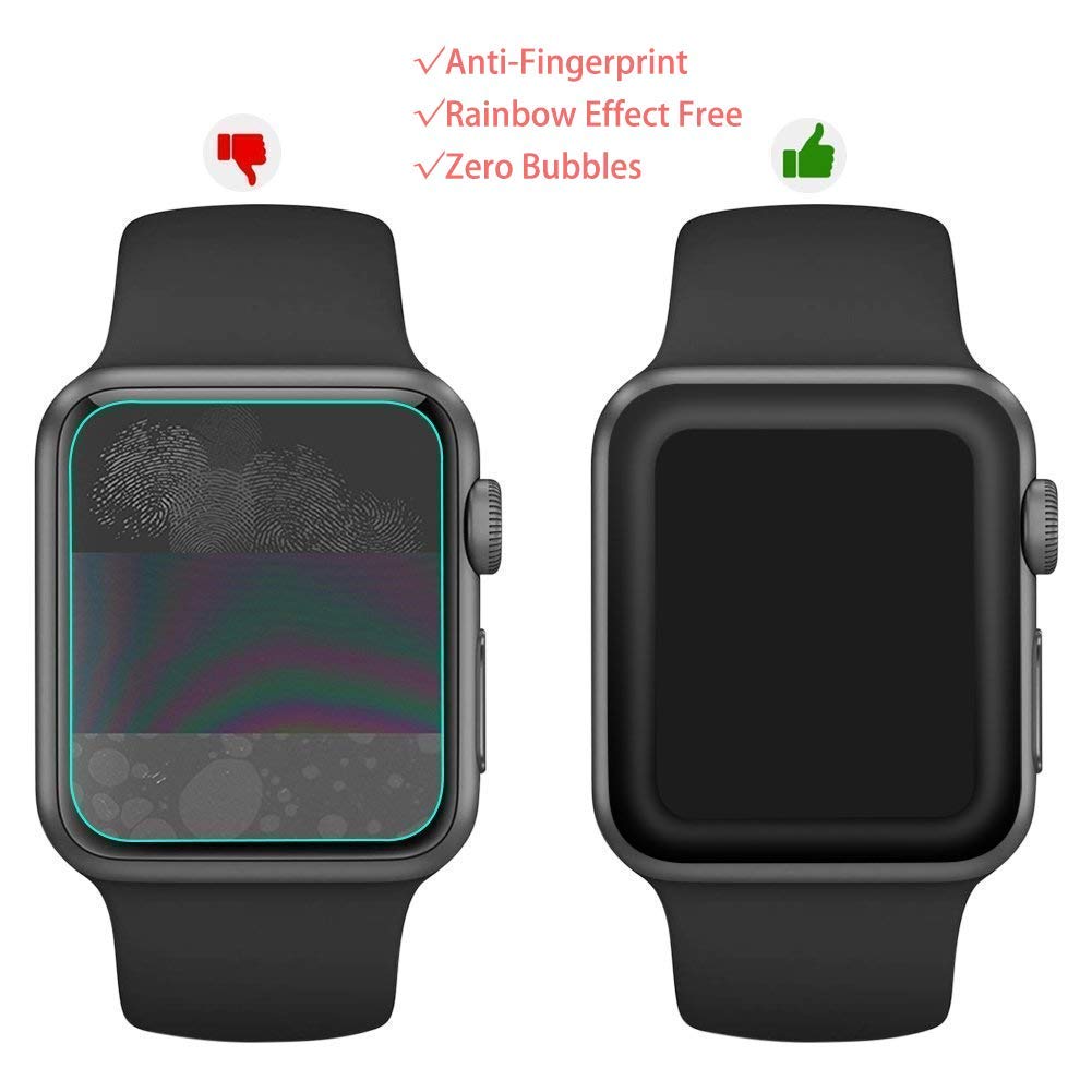 2 Pack - Liquid Tempered Glass Screen Protector Compatible for Apple Watch Full Coverage Protective Foil 9H 2.5D(40mm)