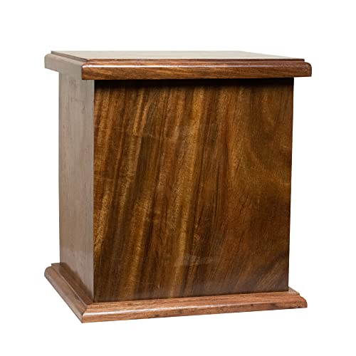 American Flag and Eagle Cremation Urn, Wood Funeral Urns with Engraving