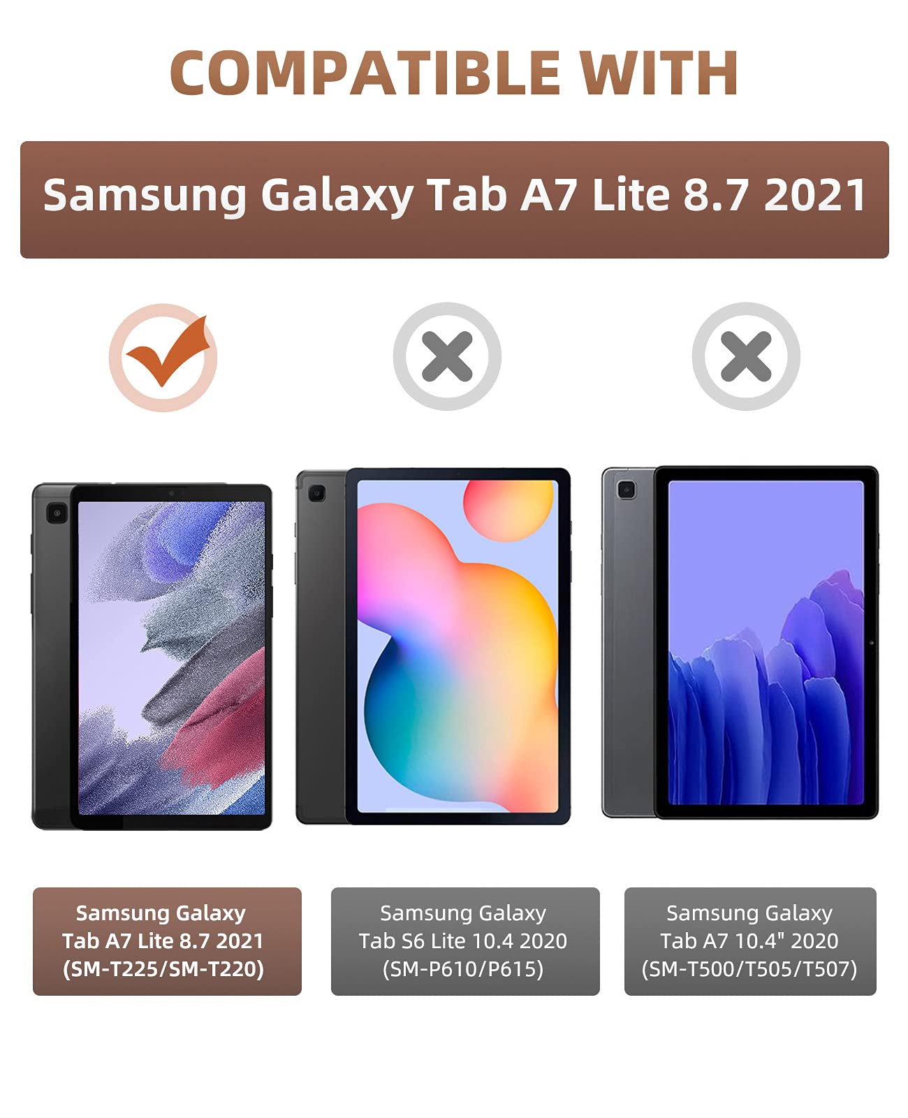 MoKo Case Fits Samsung Galaxy Tab A7 Lite 8.7" 2021 (SM-T225/T220/T227), Slim Lightweight Smart Case Trifold Stand Case with Soft TPU Translucent Frosted Back Shell for Galaxy Tab A7 Lite, Rose Gold