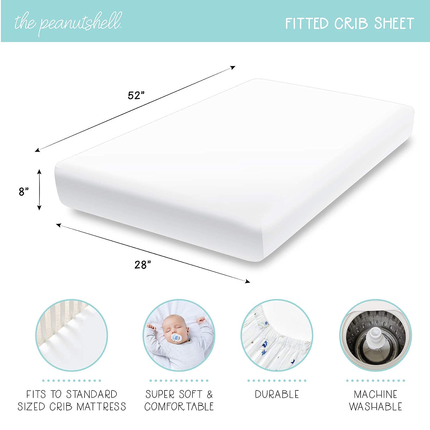 The Peanutshell Safari Nursery Bedding Collection - 5 Piece Set - Crib Comforter, 3 Fitted Crib Sheets, Dust Ruffle