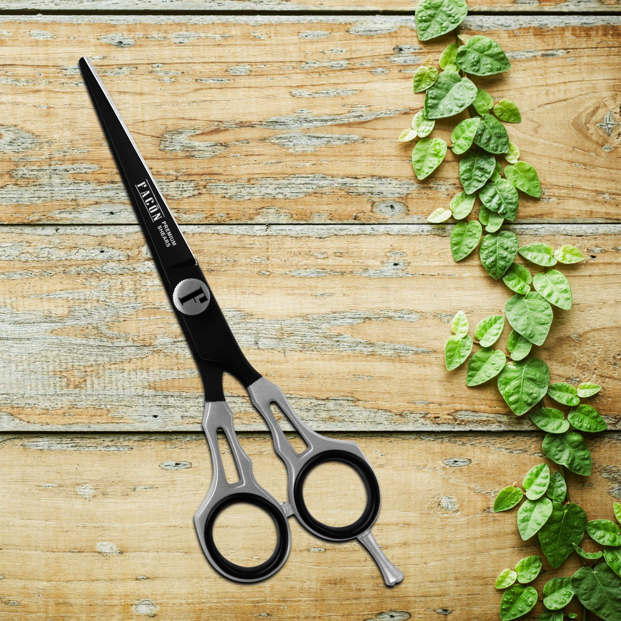 Facón Professional Razor Edge Barber Hair Cutting Scissors - Japanese Stainless Steel - 6.5" Length - Fine Adjustment Tension Screw - Salon Quality Premium Shears (The Alpha)