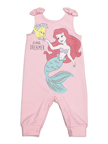 Disney Princess Ariel Infant Baby Girls French Terry Snap Sleeveless Romper & Headband 12 Months
