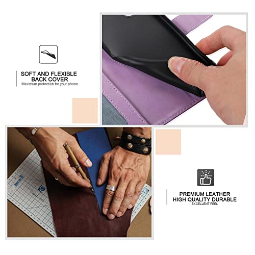 Ateeky iPhone 11 Wallet Case, [Stand Feature] Protective PU Leather Flip Cover with Credit Card Slot[Side Cash Pocket][Magnetic Closure] (Purple)