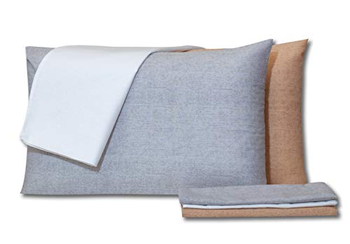ProComf Travel and Camping Mate/Baby/Kid's/Teen's/Adult's Pillow Case- Pack of 3 (Cream, Ivory, Blue)