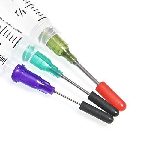 Dispense All - K2-9PK All-Purpose Industrial Syringe Kit - 1ml/3ml/10ml with 1 & 2 Inch 14, 18, & 21 Gauge Dispensing Tips, Syringe Caps and Tip Covers