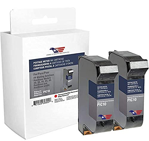 AMERICAN MAILING SOLUTIONS INC. FP PostBase PIC10 Red Fluorescent Replacement Ink Cartridge (58.0052.3038.00) for PostBase Postage Meters (Not for Mini or MyMail)