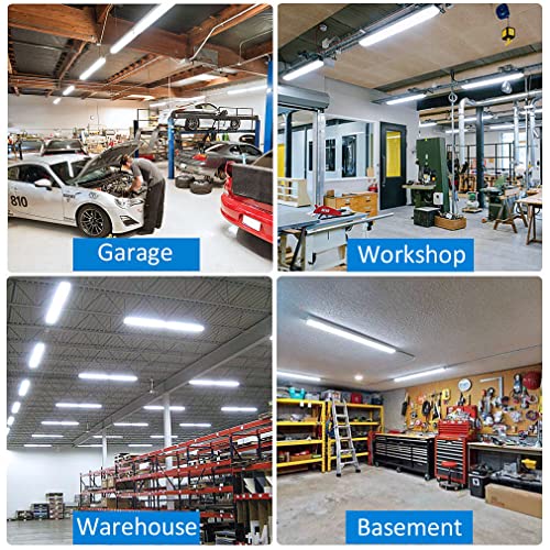 CNSUNWAY 2FT LED Shop Light, 24W 2680LM 6000K Super Bright, T8 Integrated LED Light Fixture, D-Shaped, High Output, Linkable Utility Shop Lights for Room, Garage, Workbench, Under Cabinet (2 Pack)